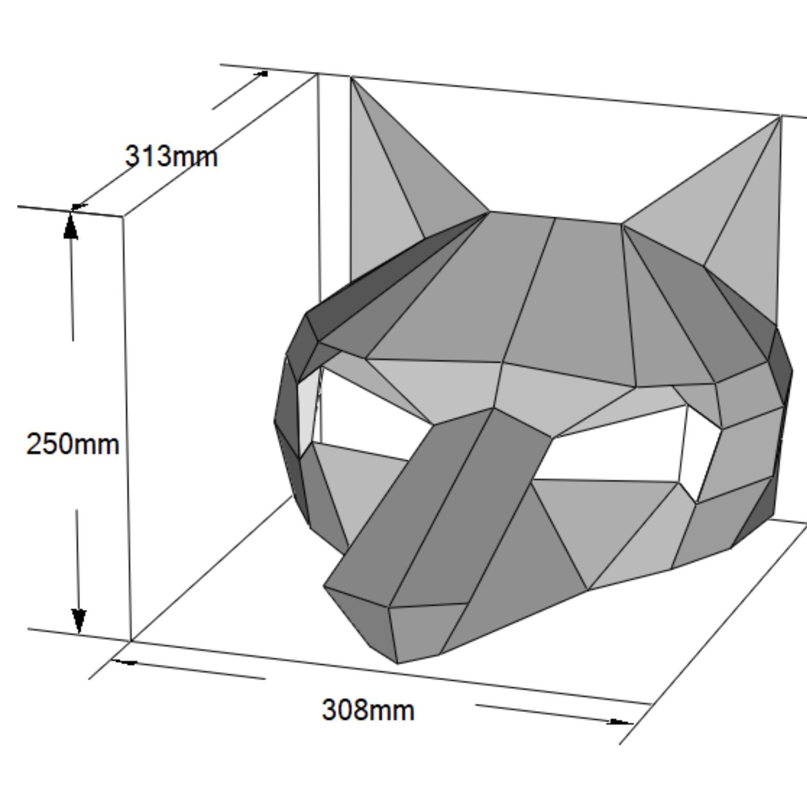 3D Papercraft Wolf Mask Template | Low Poly DIY Costume (PDF Pattern - Etsy