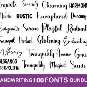 100 Farmhouse Font Bundle, Cursive Font Bundle, Script Fonts, Canva ...