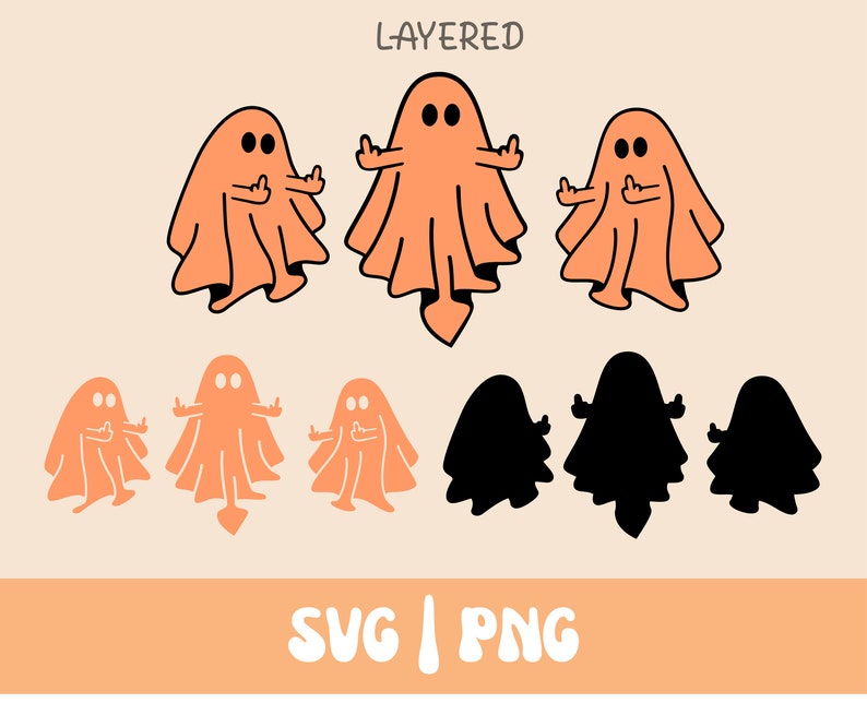 Ghost Middle Finger Svg, Ghost Svg Png, Halloween Svg, Funny Halloween ...