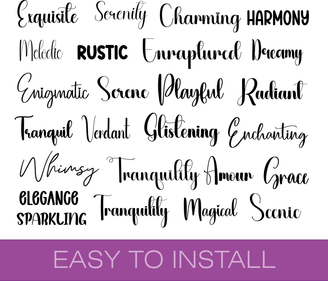 150 Procreate Fonts, Cursive Font Bundle, Script Fonts, Canva Font ...