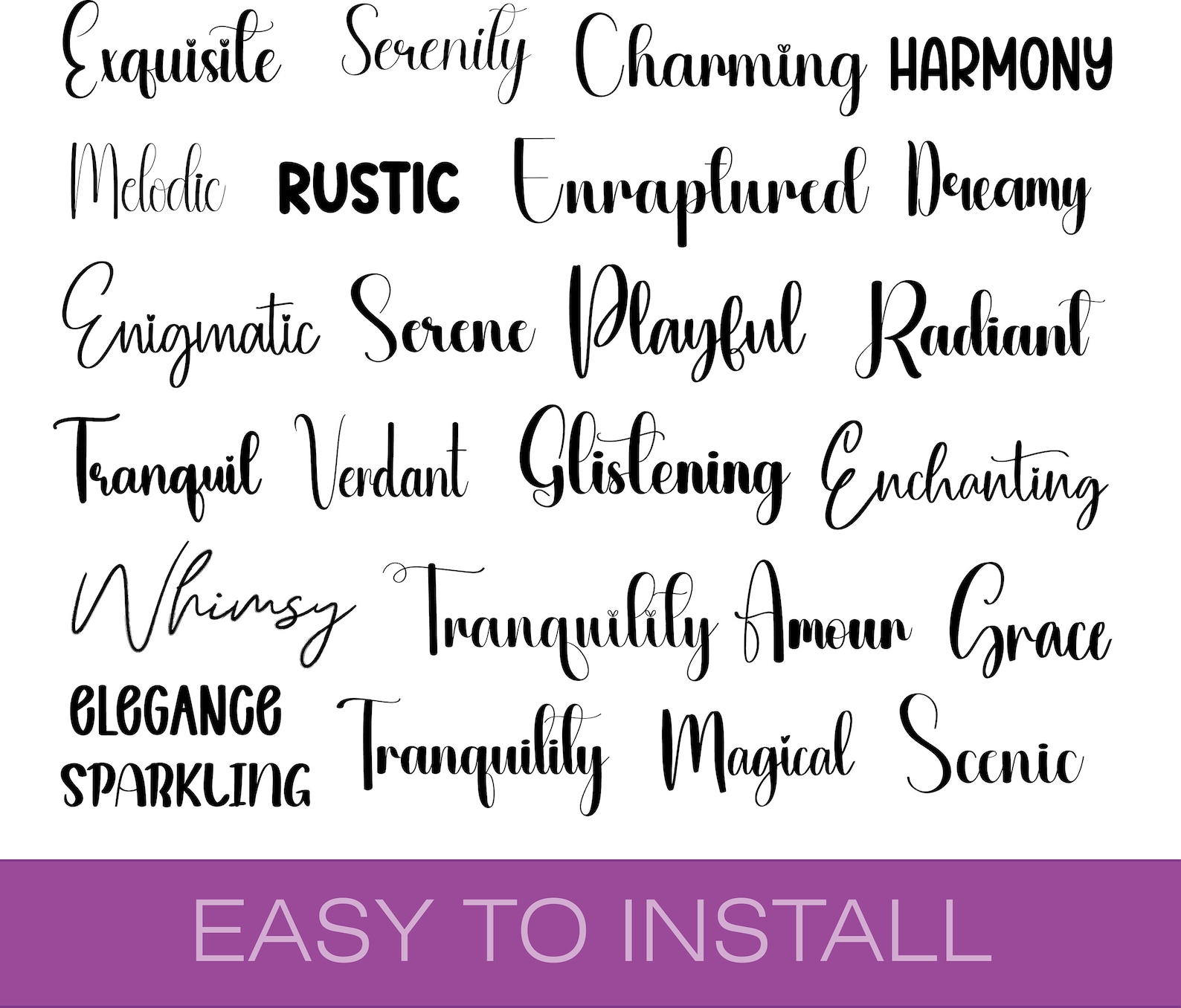 150 Procreate Fonts, Cursive Font Bundle, Script Fonts, Canva Font Bundle, Farmhouse Fonts ...