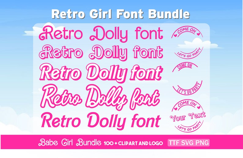 5 Girl Font Bundle TTF, SVG, Plus More Then 80 Clipart, Digital ...