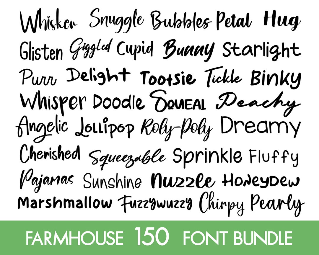 150 Procreate Fonts, Cursive Font Bundle, Script Fonts, Canva Font Bundle, Farmhouse Fonts ...