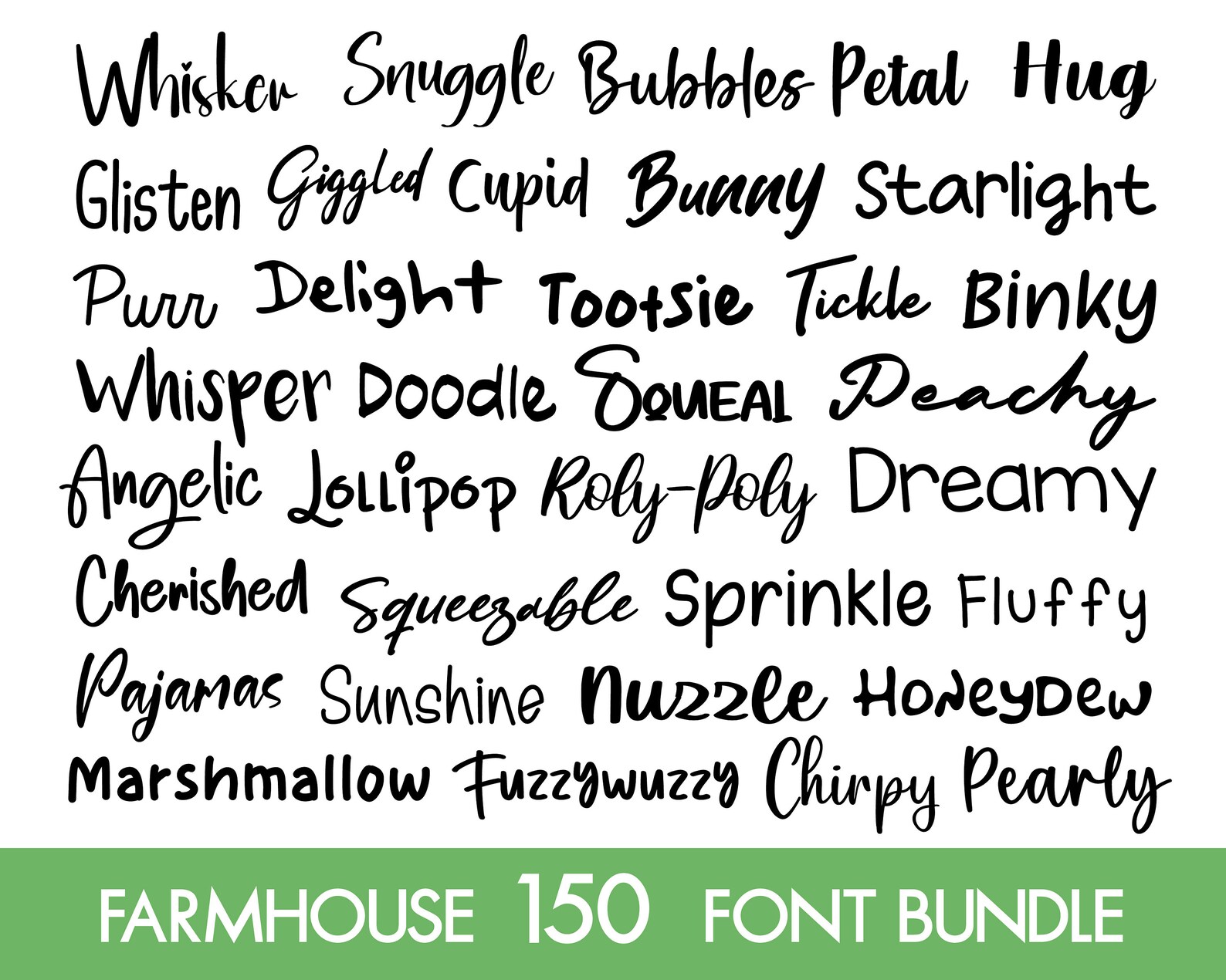 150 Procreate Fonts, Cursive Font Bundle, Script Fonts, Canva Font ...