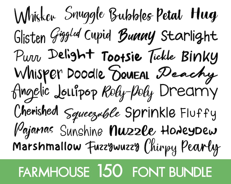 150 Procreate Fonts, Cursive Font Bundle, Script Fonts, Canva Font ...