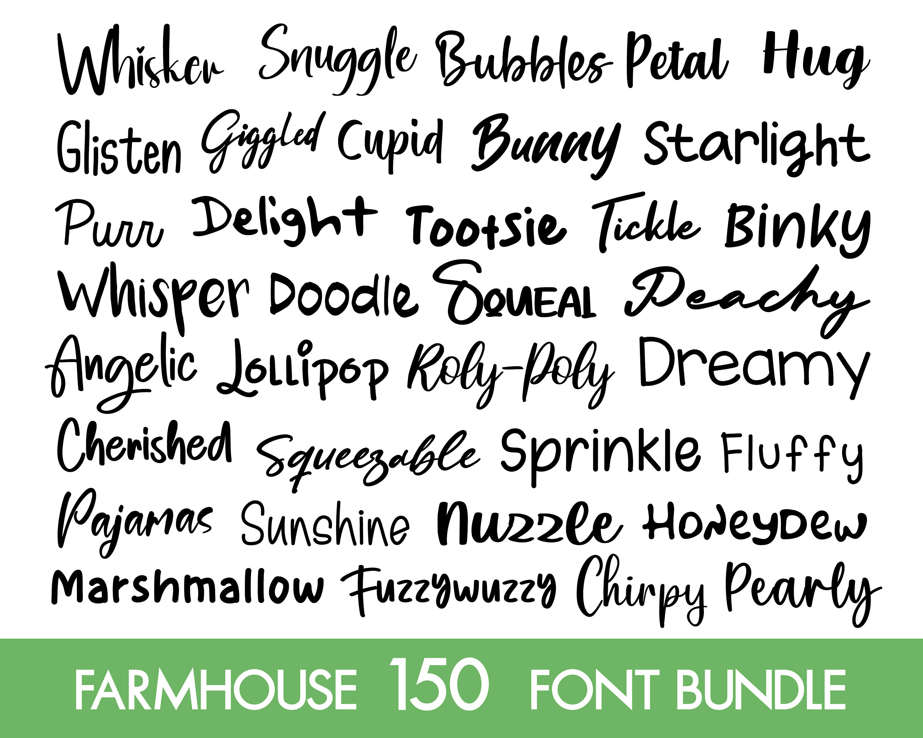150 Procreate Fonts, Cursive Font Bundle, Script Fonts, Canva Font ...