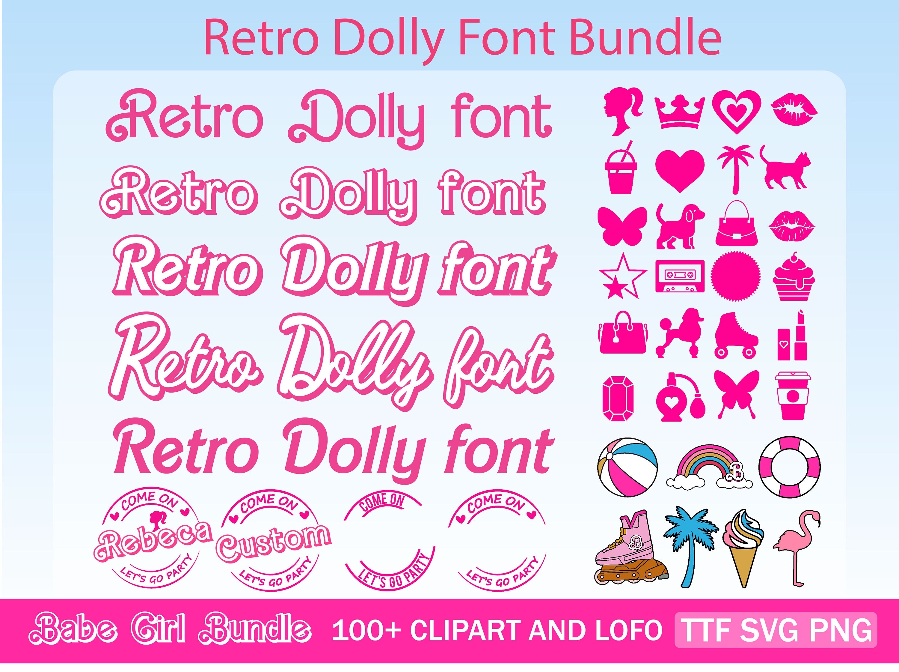 5 Dolly Font Bundle TTF, SVG, Plus 100 Clipart, Descarga digital ...