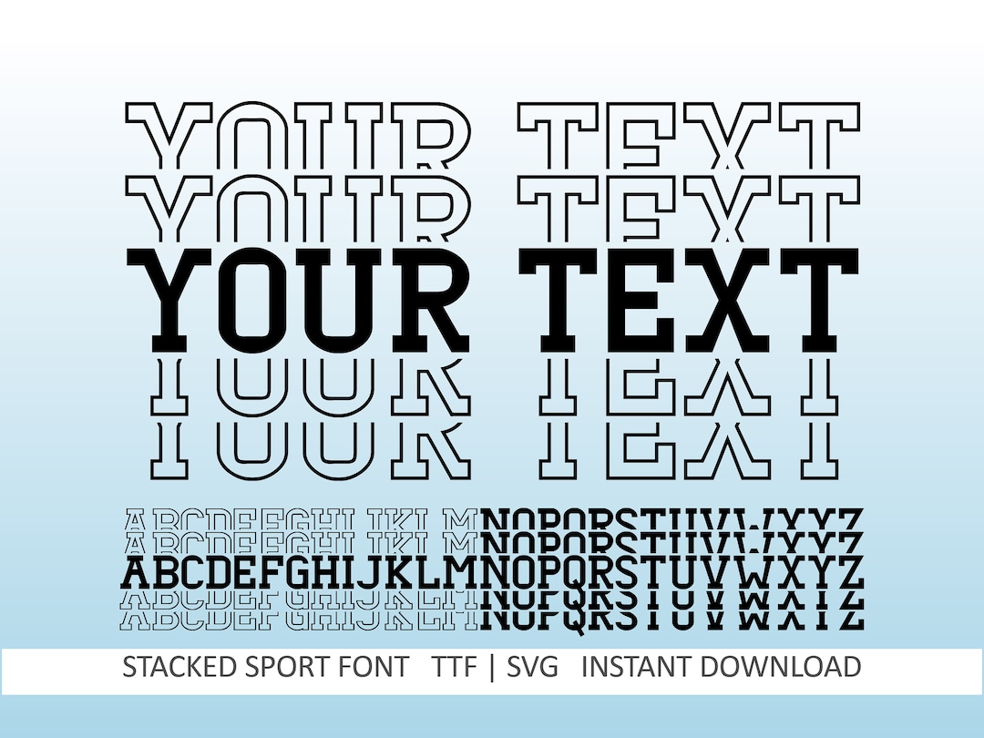 Stacked Sport Font | Athletic Alphabet | Bold Typeface for Sports ...