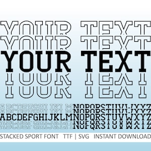 Stacked Sport Font Athletic Alphabet Bold Typeface for - Etsy