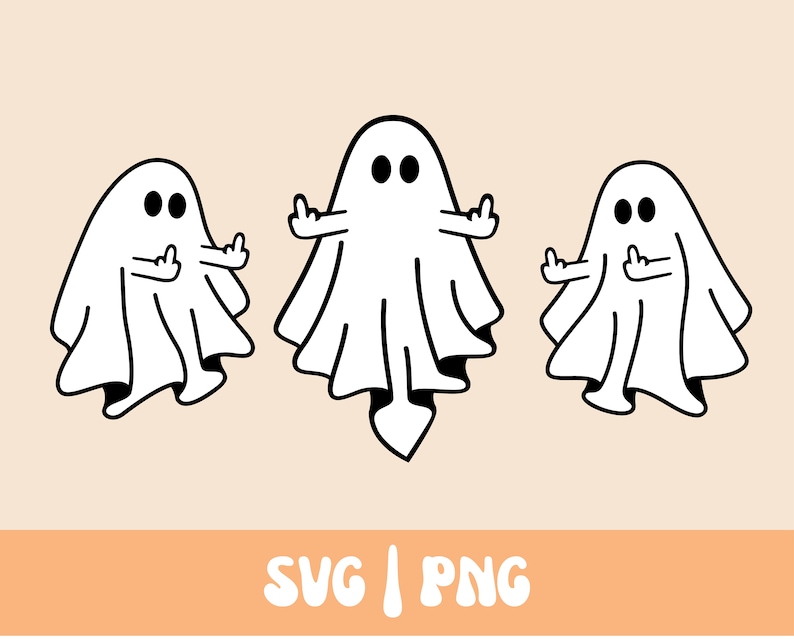 Ghost Middle Finger Svg, Ghost Svg Png, Halloween Svg, Funny Halloween ...