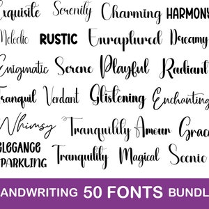 50+ Handwriting Bundle, Cursive Font Bundle, Script Fonts, Canva Font ...