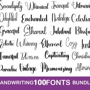 100 Farmhouse Font Bundle, Cursive Font Bundle, Script Fonts, Canva ...