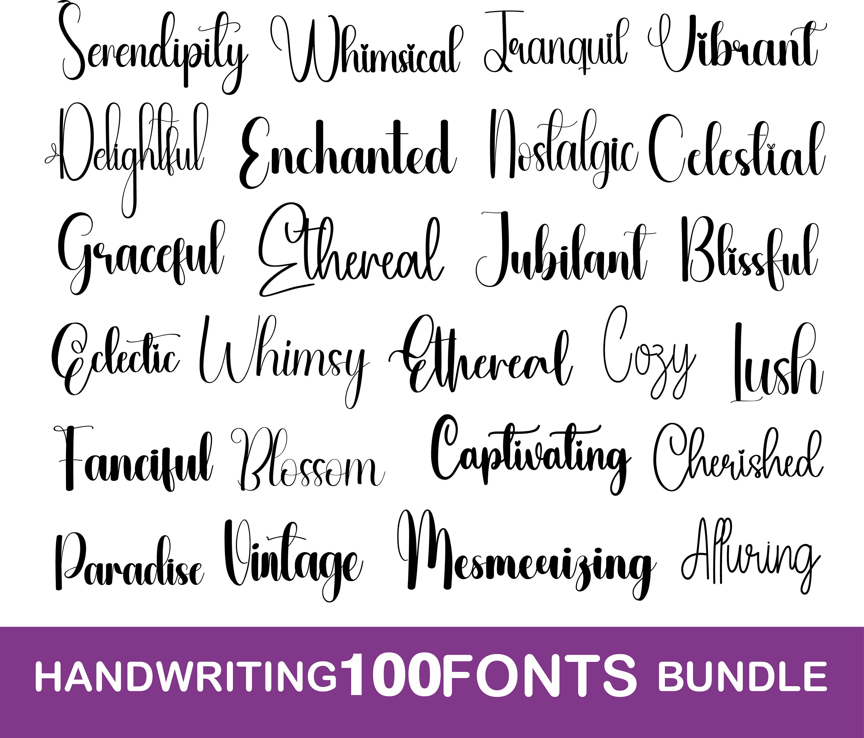 100 Farmhouse Font Bundle Cursive Font Bundle Script Fonts - Etsy Australia