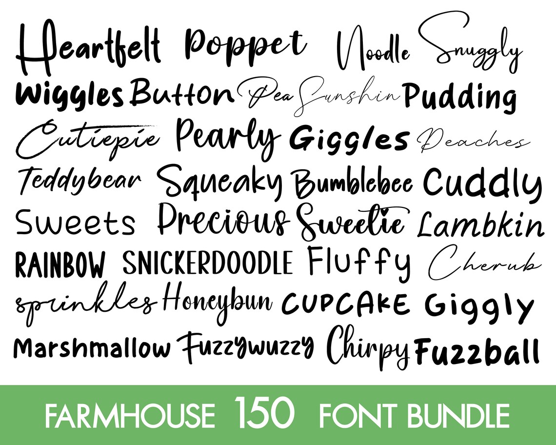 150 Procreate Fonts, Cursive Font Bundle, Script Fonts, Canva Font ...