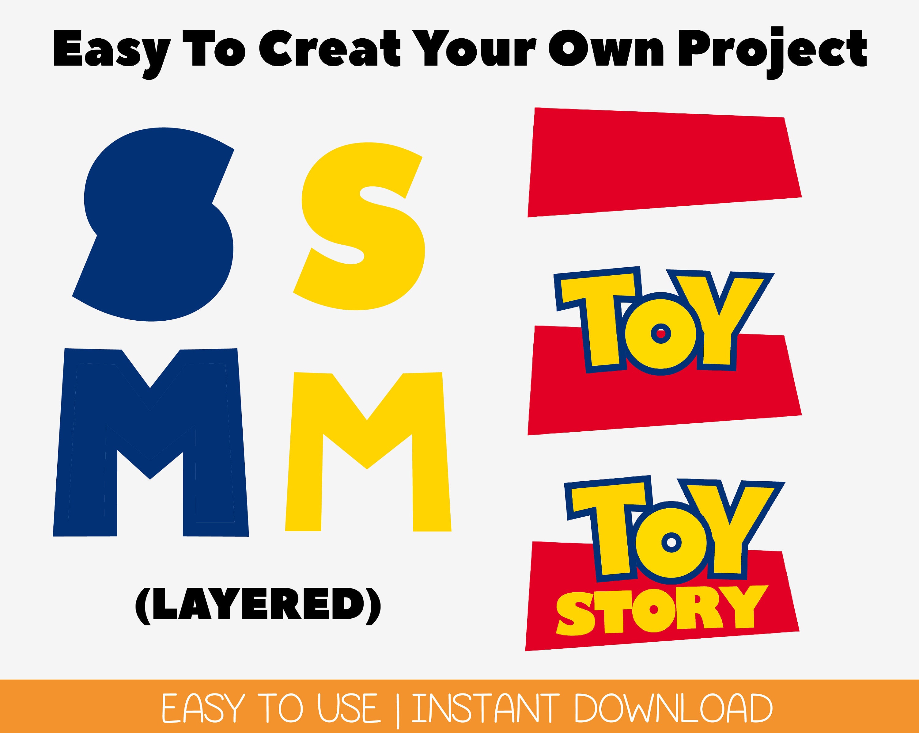 Cartoon Font SVG, Toy Story OTF, Layred Font, Toy Story Font Bundle ...