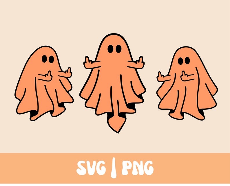 Ghost Middle Finger Svg, Ghost Svg Png, Halloween Svg, Funny Halloween ...