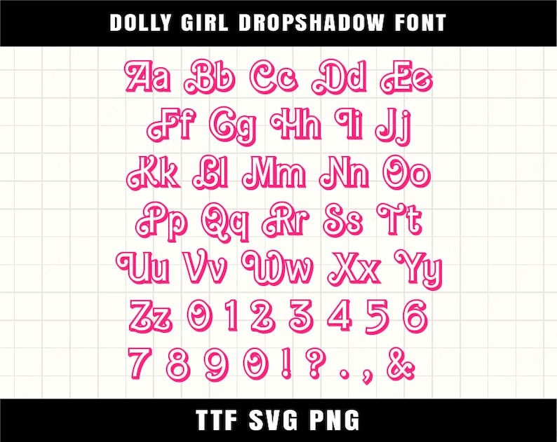 Retro Dolly Font TTF, SVG, Plus Clipart, Digital Download, Svg, Png ...