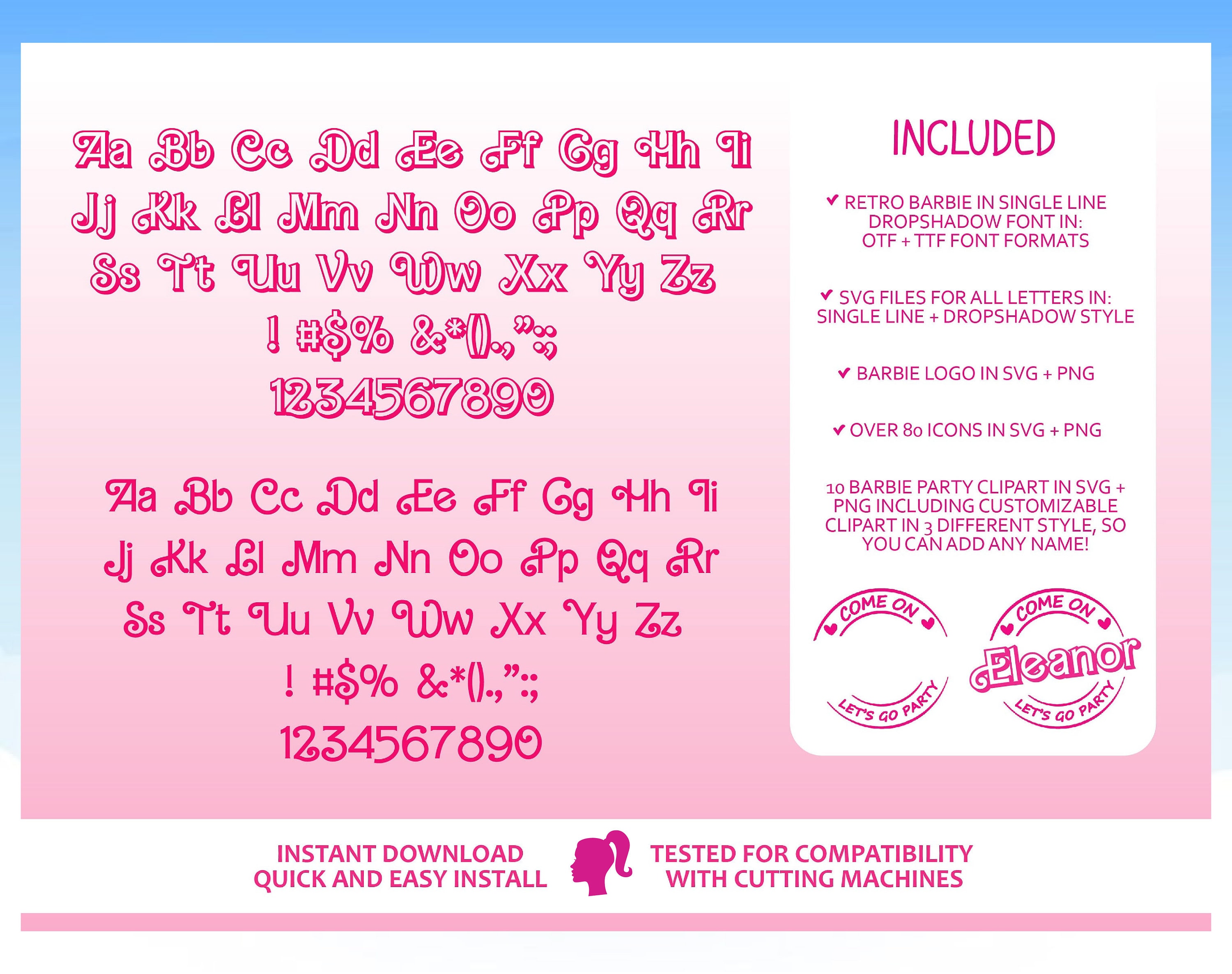 Girl 5 Font Bundle TTF, SVG, Plus More Then 80 Clipart, Digital ...