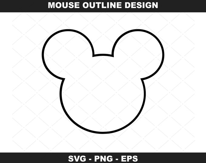 Mickey Head Outline Svg | Mickey Outline Cricut Cut File | Mouse Head ...