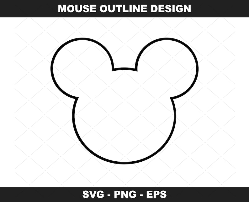 Mickey Head Outline Svg, Digital Download, Clipart Mouse Head, Mouse ...