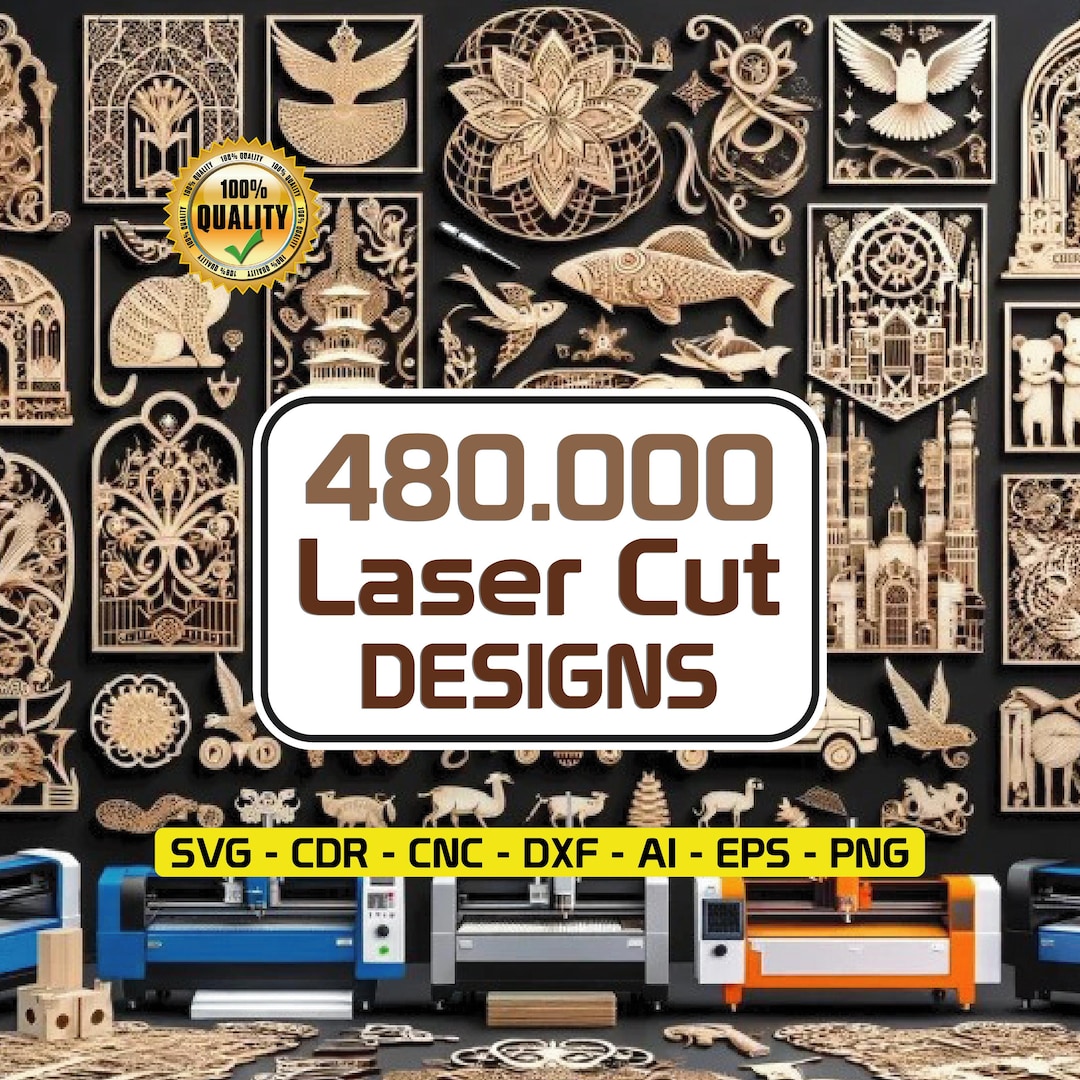 Laser Cut Files Big Bundle, Cut 480k Files 3D 2D Laser Cut Designs CNC ...