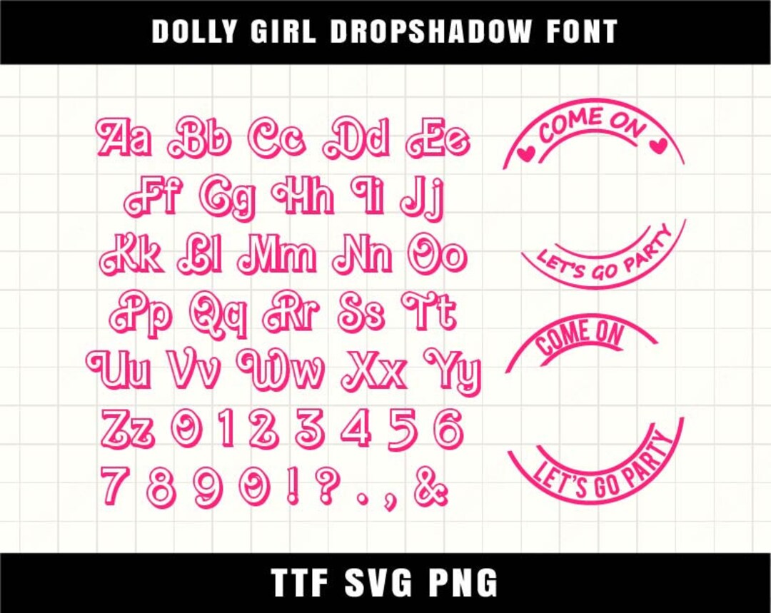 Retro Dolly Font TTF, SVG, Plus Clipart, Digital Download, Svg, Png ...