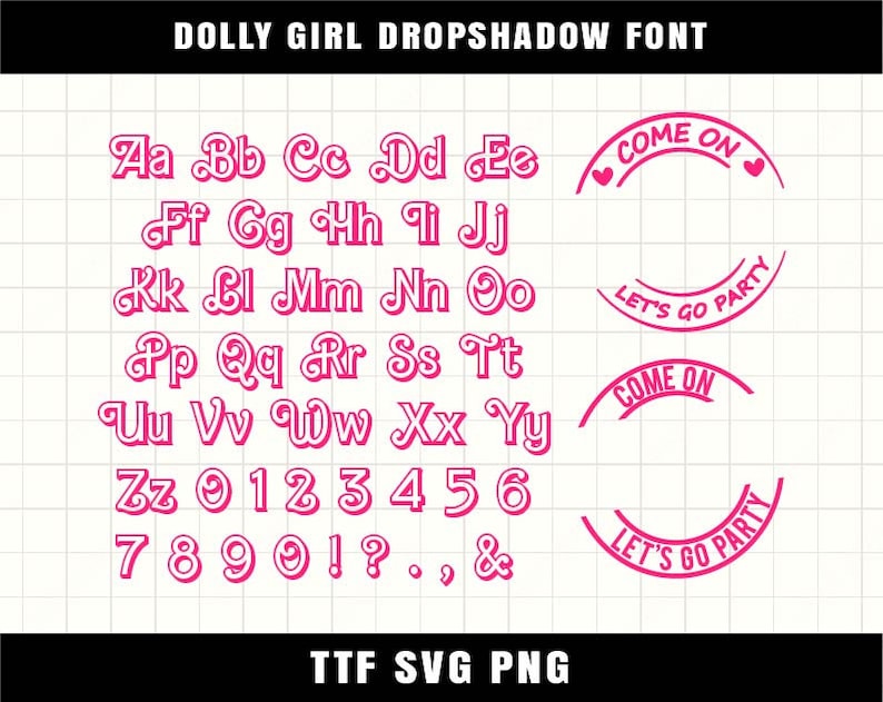 Retro Dolly Font TTF, SVG, Plus Clipart, Digital Download, Svg, Png ...