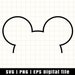 Mickey Head Outline Svg, Digital Download, Clipart Mouse Head, Mouse ...