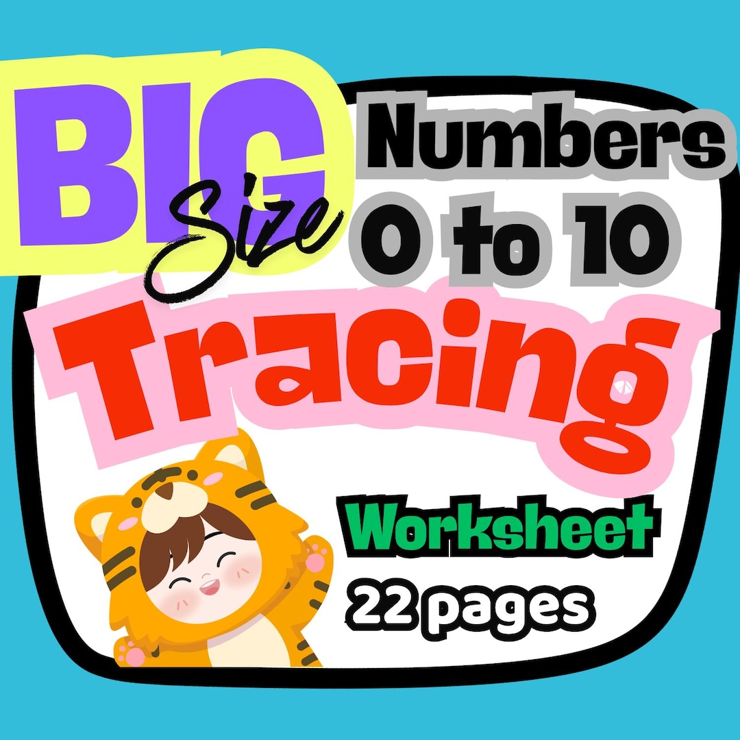 Big Size Numbers 0–10 Tracing Worksheet | Number Writing Practice ...