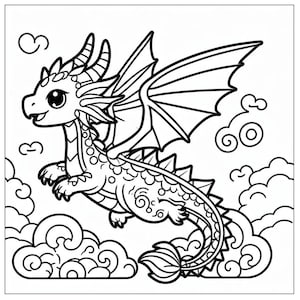 Fantasy Creatures Coloring Book Cute Animal Art Kids Coloring Pages ...