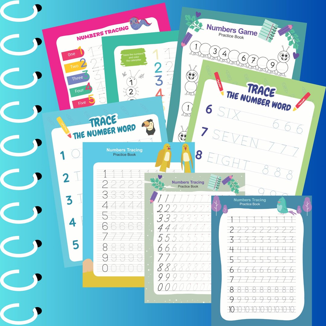 Numbers Tracing Practice Workbook for Kids | Digital Printable ...