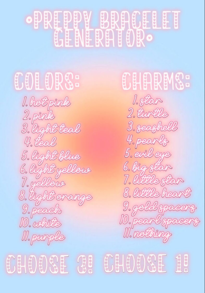 Preppy Bracelet Generator - Etsy