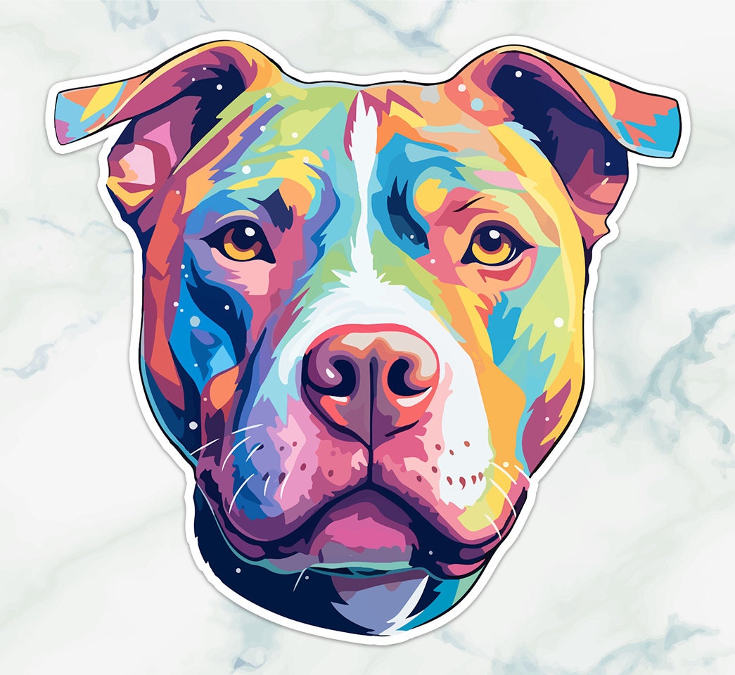 Pitbull Sticker Rainbow Dog Sticker Dog Sticker Bully Breed - Etsy