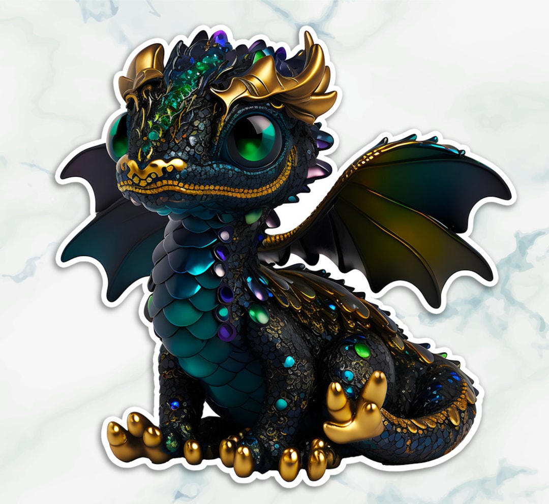 Dragon Sticker, Cute Dragon Sticker, Pastel Dragon Sticker, Bumpber ...