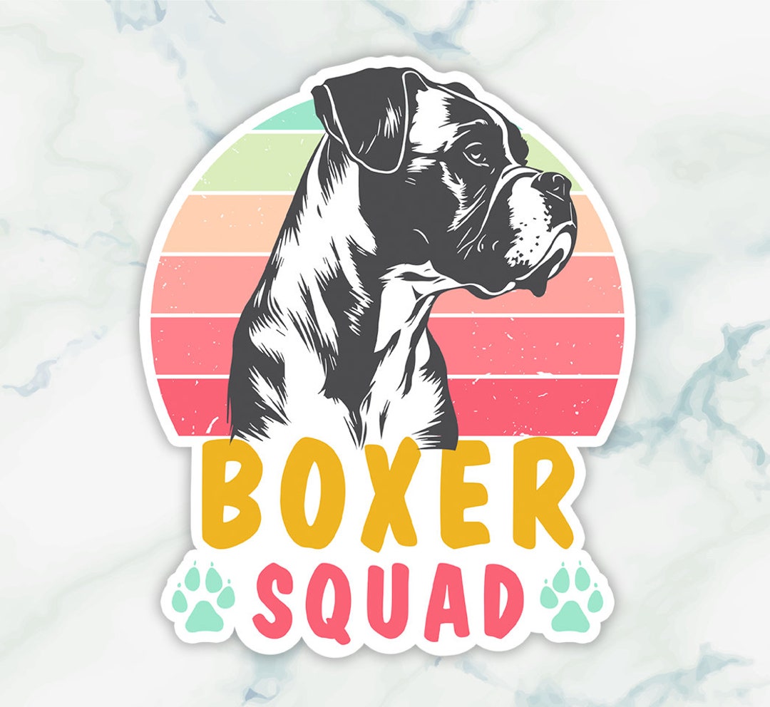 Boxer Sticker, Rainbow Sticker, Dog Sticker, Laptop Sticker, Water ...