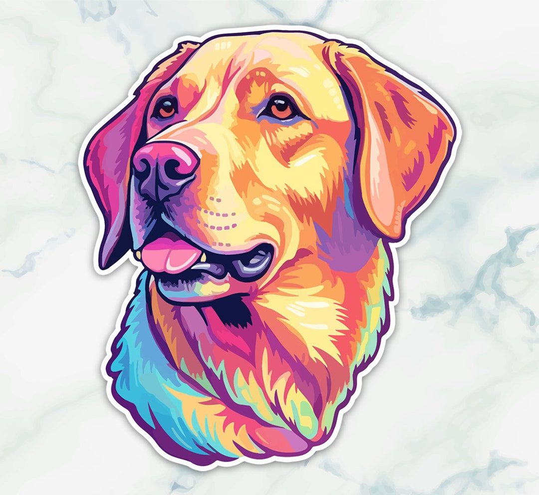 Labrador Sticker, Rainbow Lab Sticker, Dog Sticker, Laptop Sticker ...