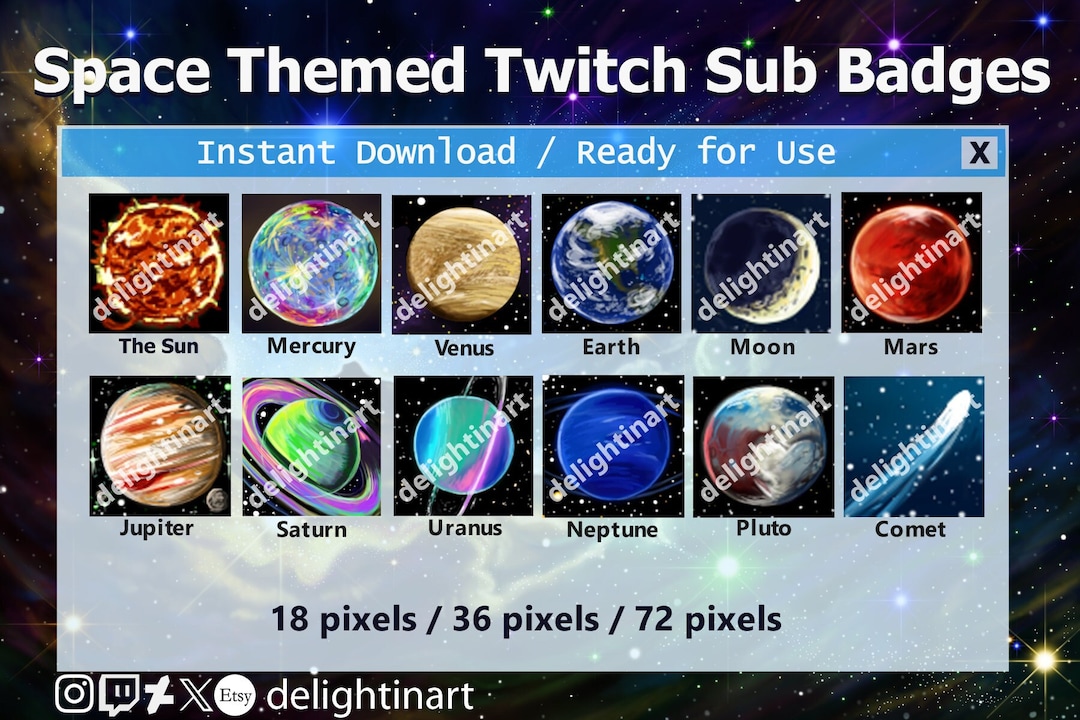 Space Themed Subscriber Badges - Etsy