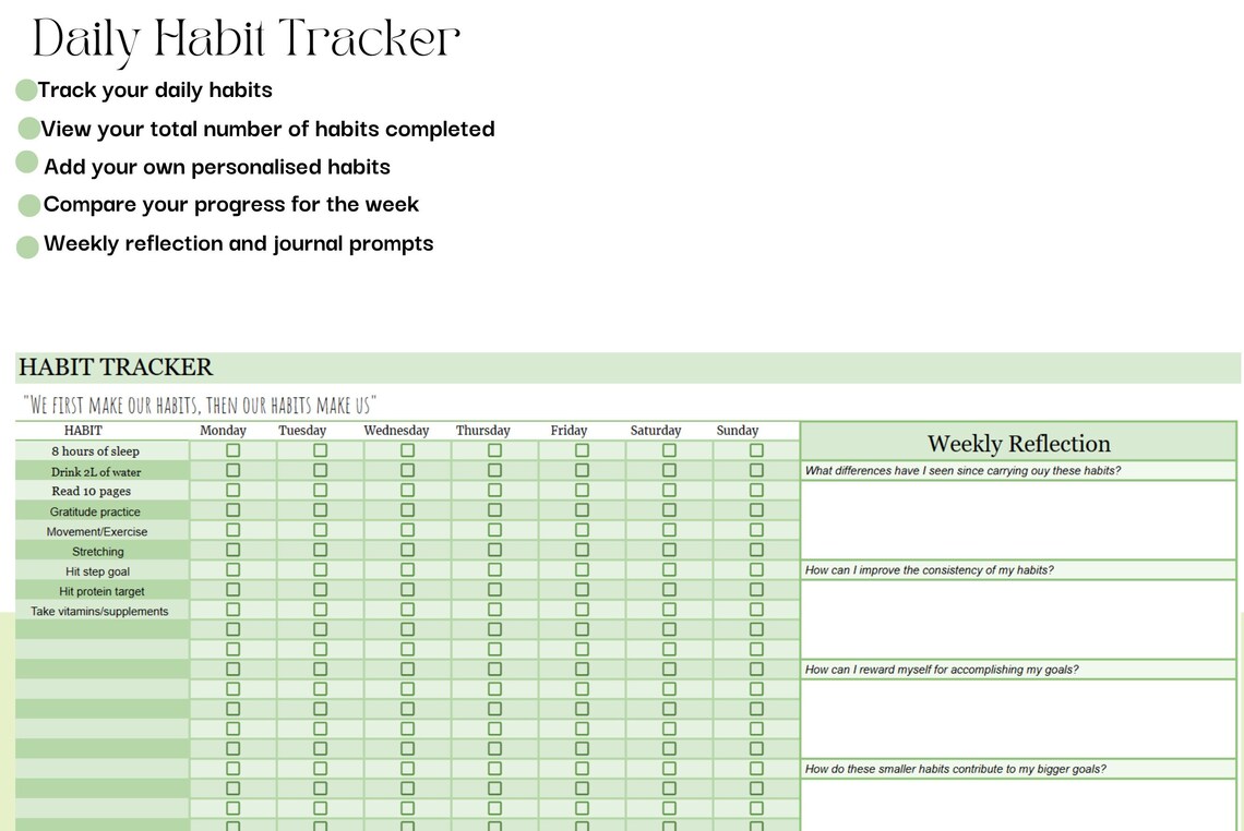 Fitness and Wellness Tracker. Google Sheets Spreadsheet - Etsy UK