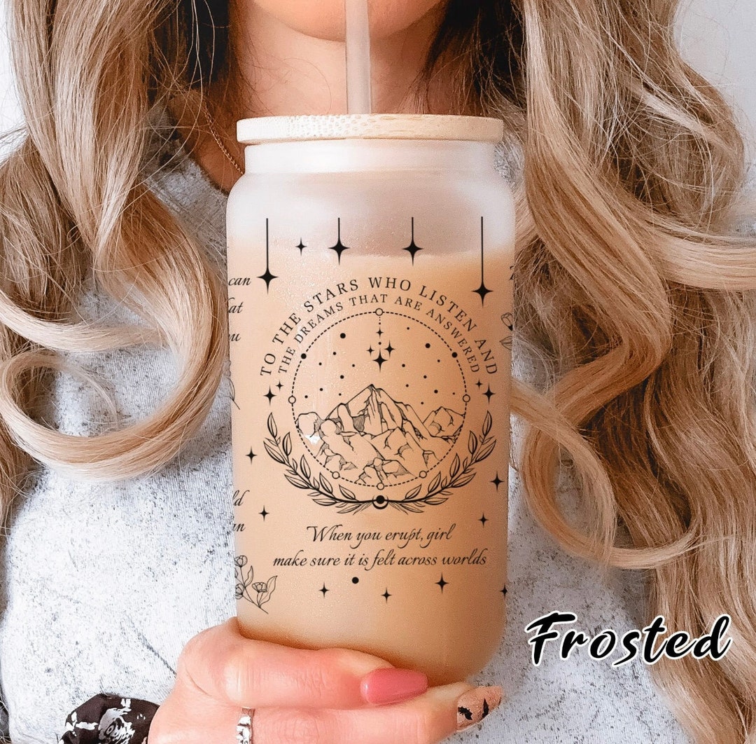 Personalized Name on ACOTAR 16oz Frosty Cup With Lid and Straw - Etsy