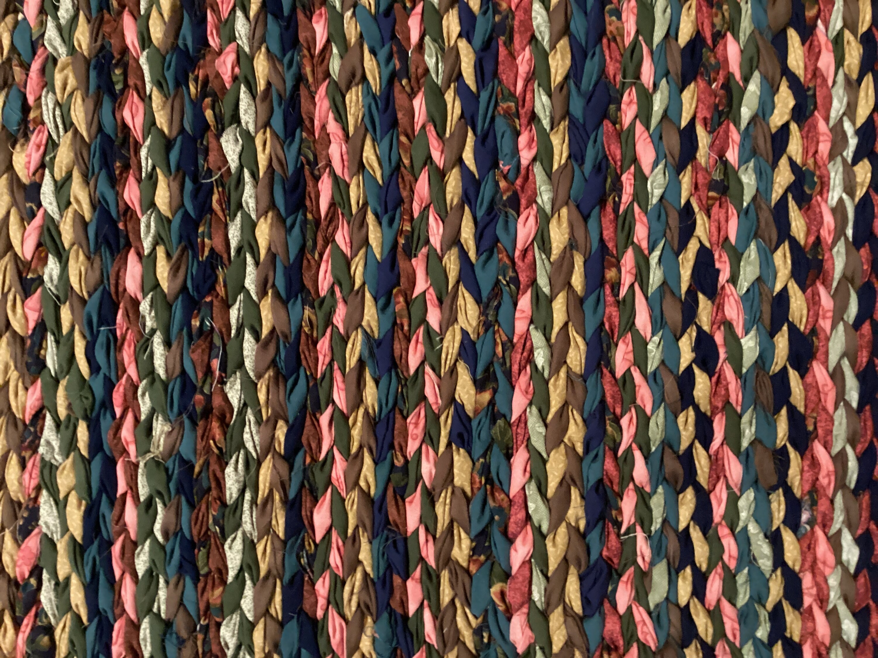 Twinned Rag Rug in Navy and Coral - Etsy