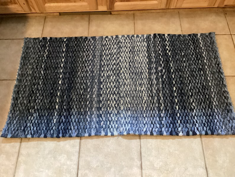 24 X 48 Denim Twined Rag Rug - Etsy