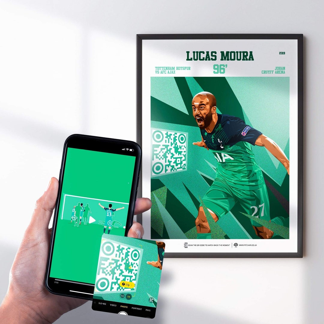 Tottenham Poster Moura Goal, Football Art, Soccer Print, Football ...