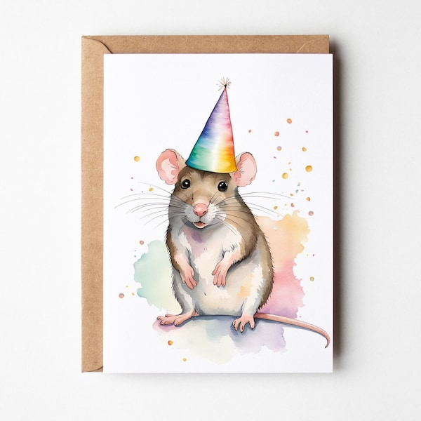 Cute Mouse Birthday Card - Etsy