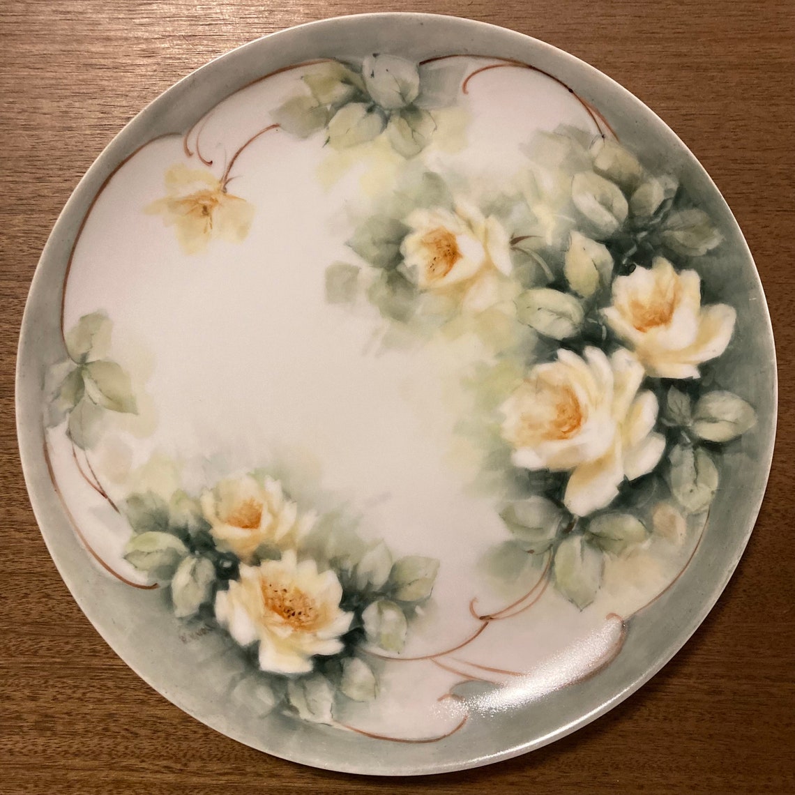 Vintage White Roses Dinner Plate - Etsy