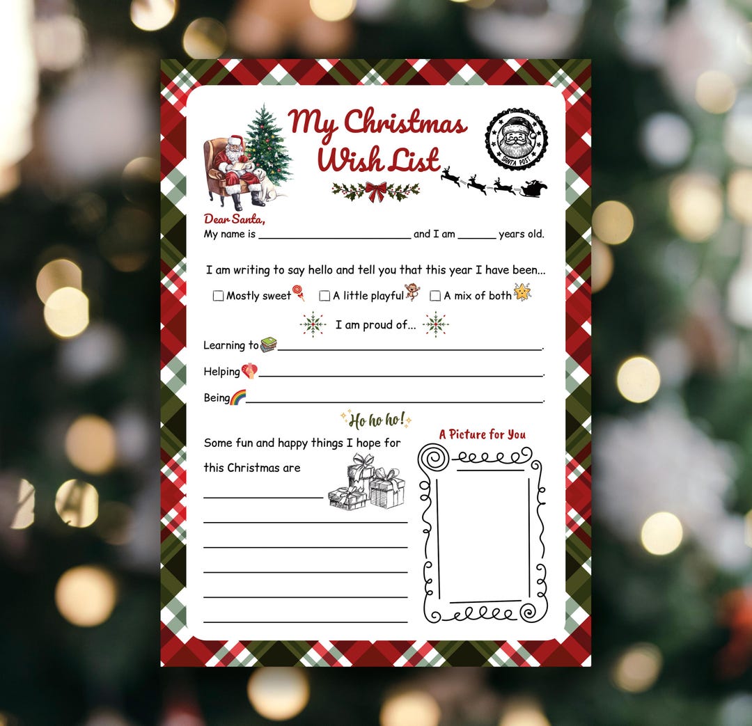 Lista de deseos de Navidad para imprimir – Carta a Papá Noel ...