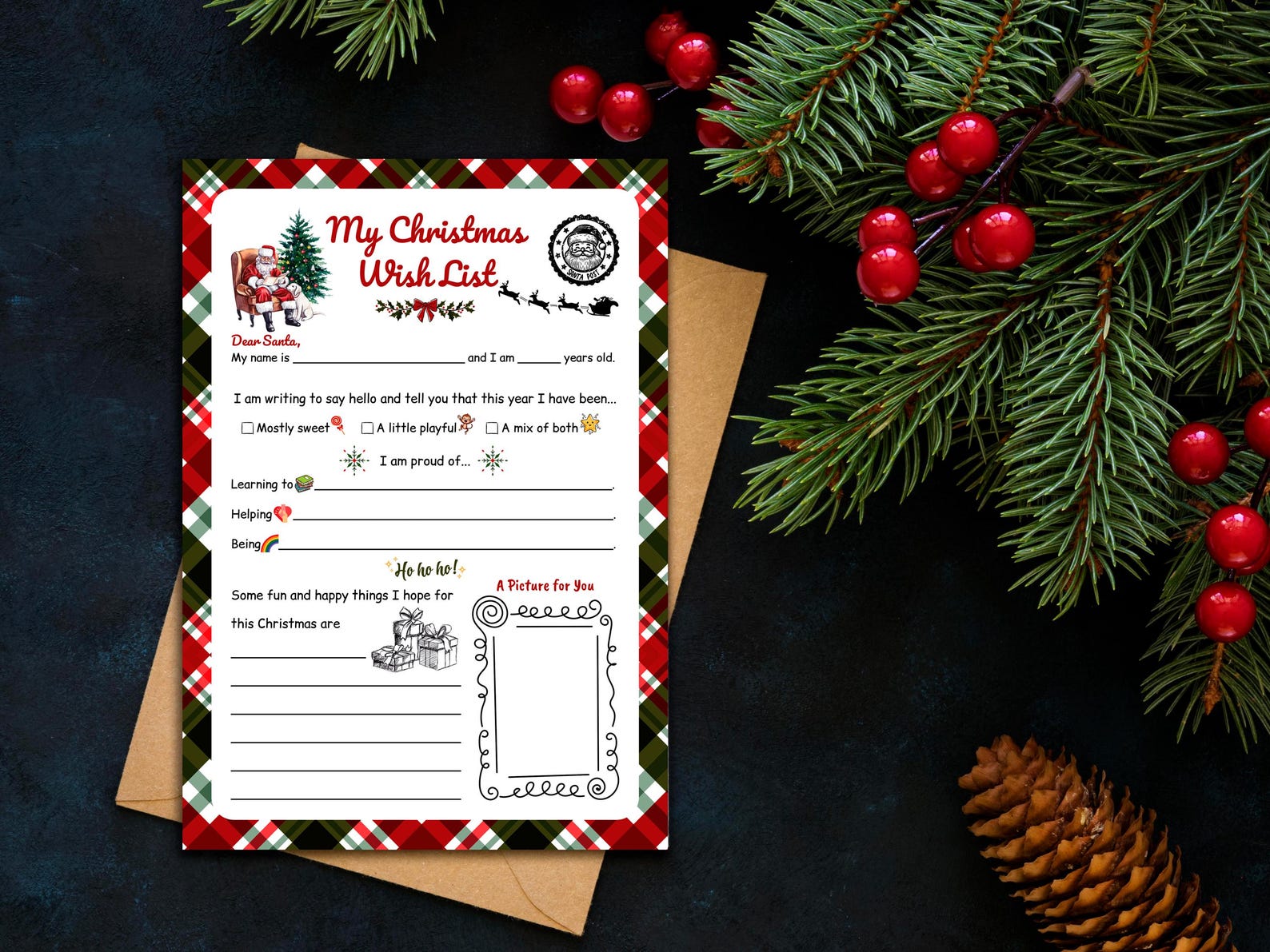 Christmas Wish List Printable – Letter to Santa – Christmas Activity ...
