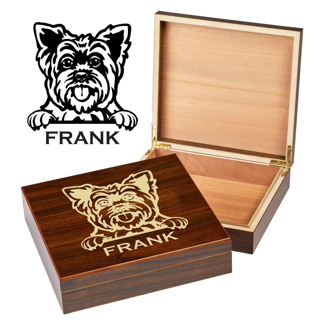 Custom Yorkshire Dog Box | Engraved Dog Memory Box | Personalized Dog ...