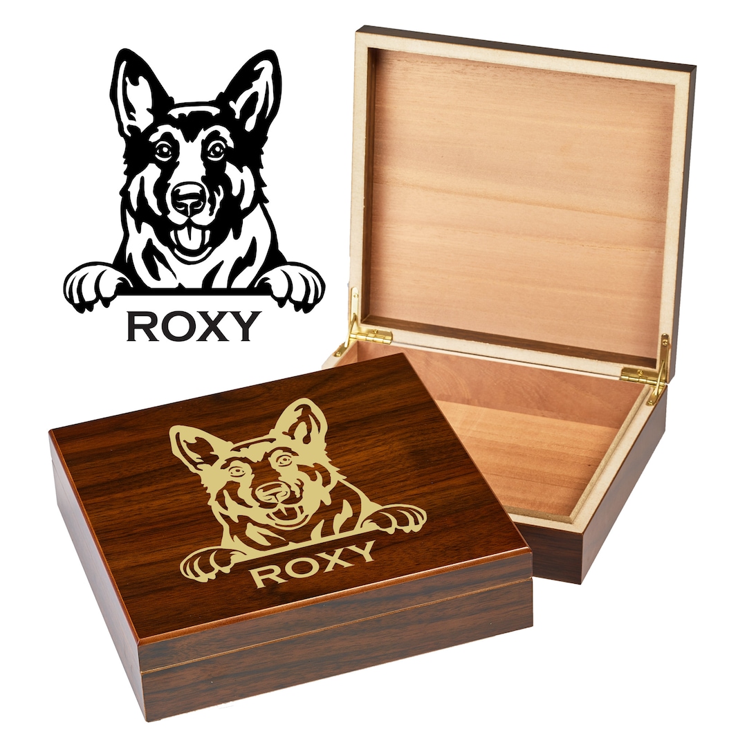 Custom German Shepherd Box | Engraved Dog Memory Box | Personalized Dog ...