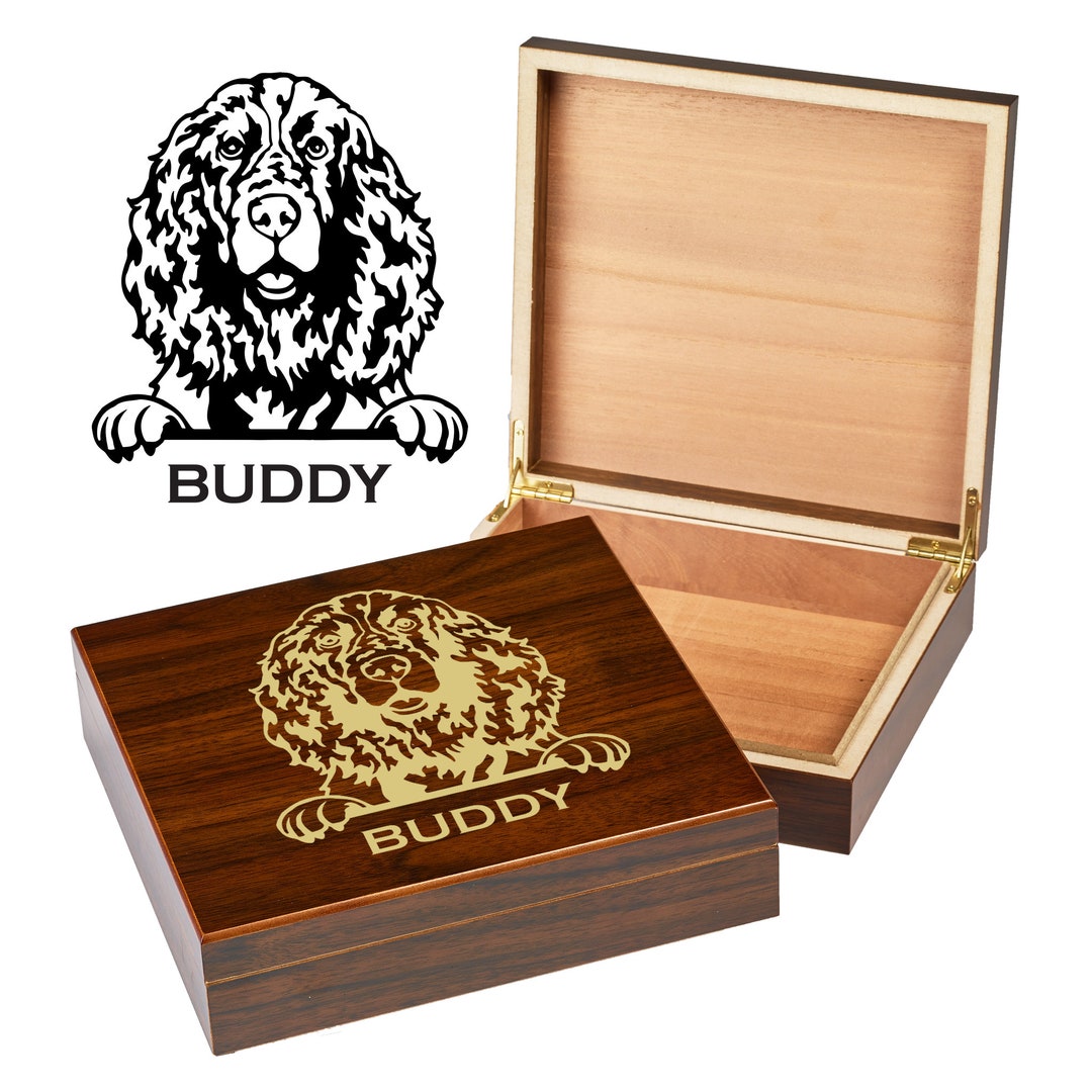 Custom English Springer Spaniel Box | Engraved Dog Memory Box ...