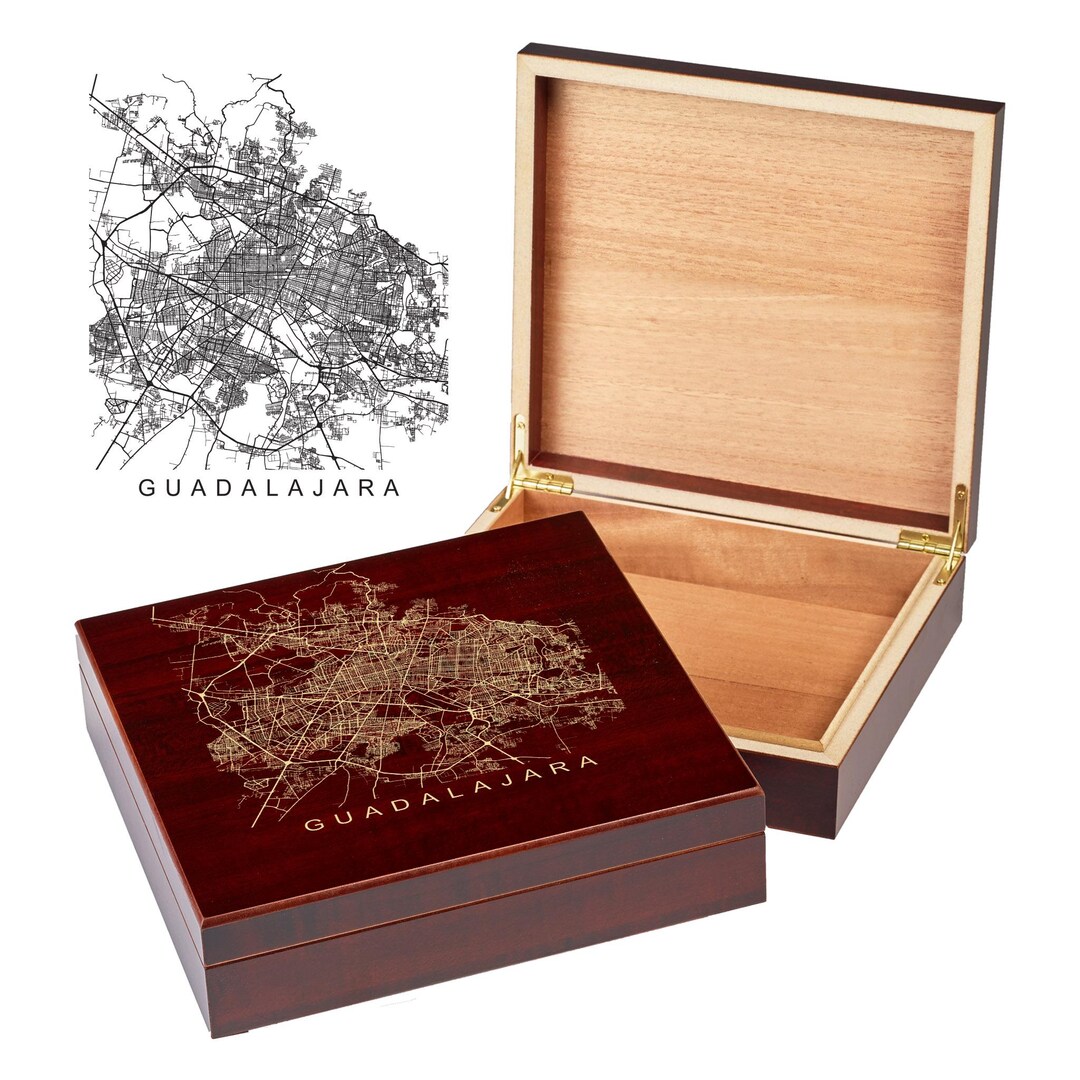 Guadalajara Keepsake Box | City Maps | Custom Engraved Keepsake Box ...